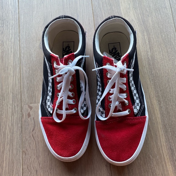 Vans | Shoes | Velcro Red Checkered Vans Lightly Worn | Poshmark